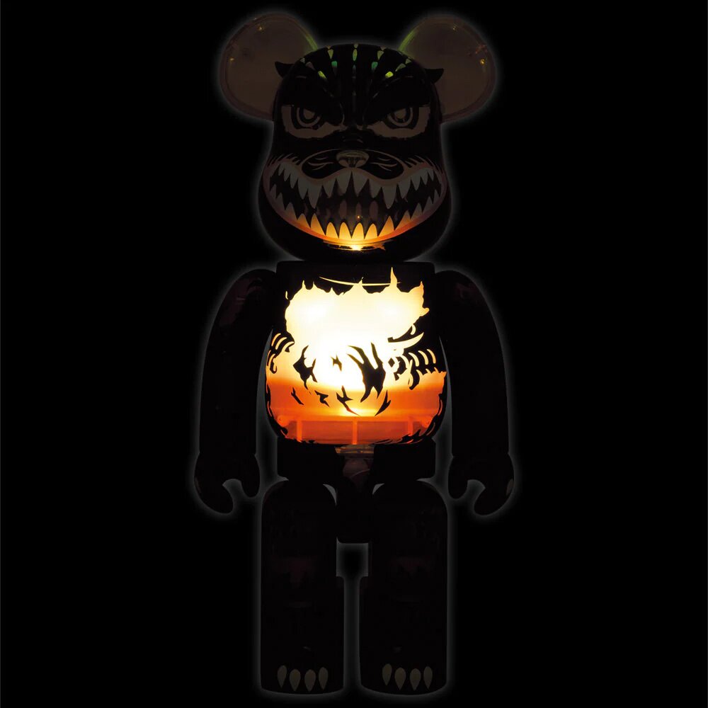 BE@RBRICK Godzilla vs. Destoroyah Meltdown Godzilla: Clear Yellow Ver ...
