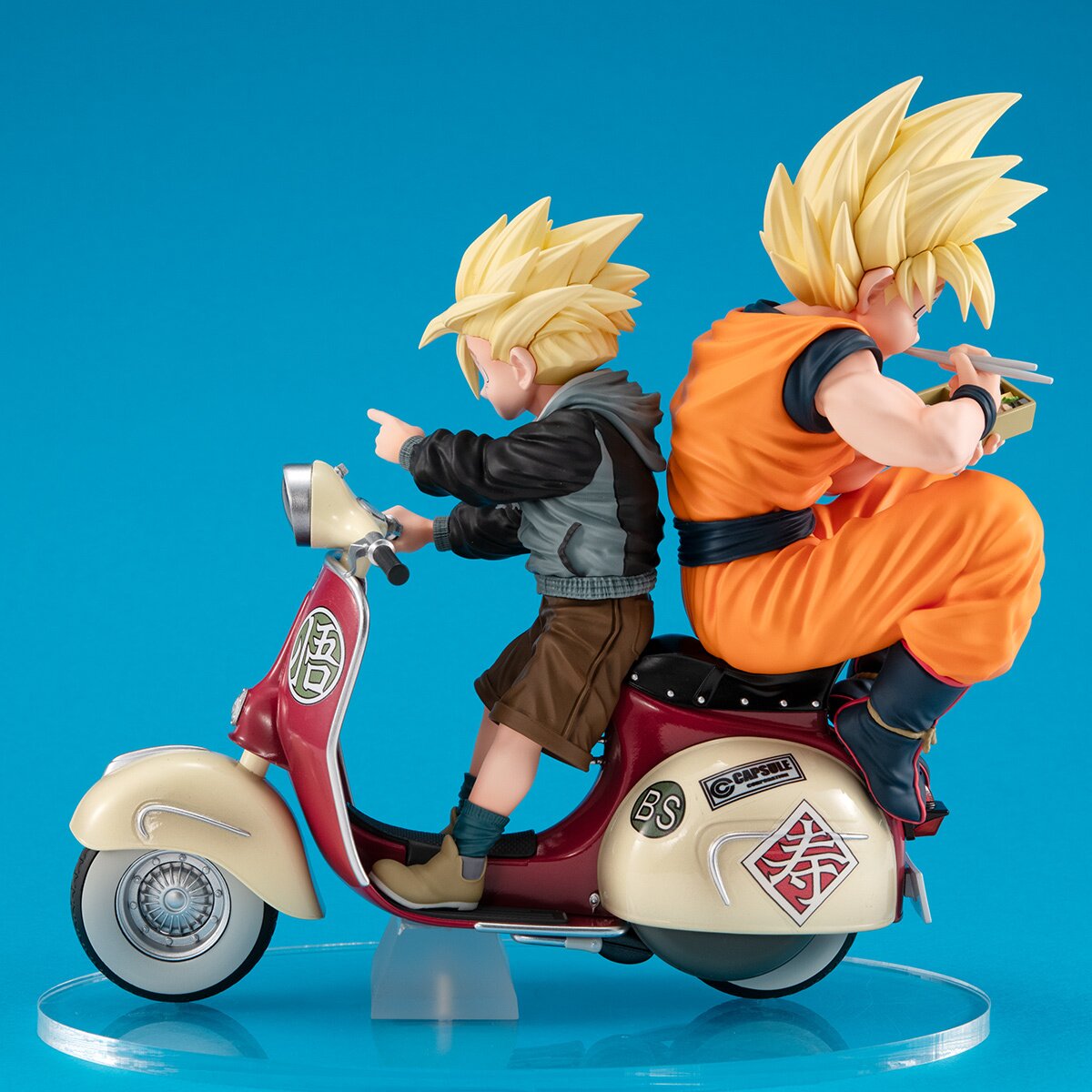 Desktop Real McCoy EX Dragon Ball Z Super Saiyan Son Goku & Super Saiyan Son Gohan & Mortorbike ...