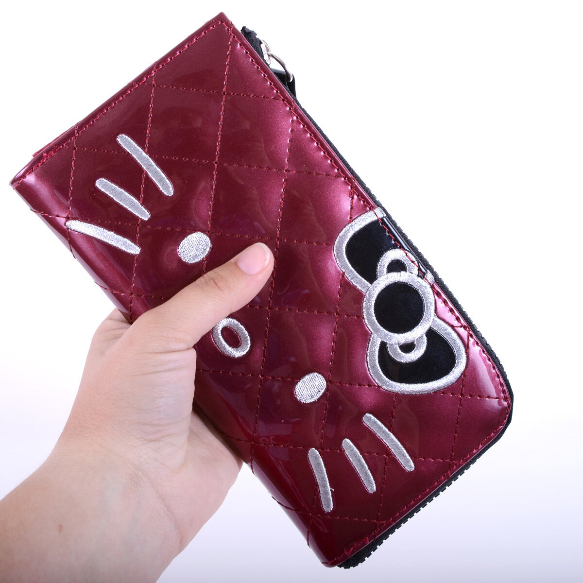 Hello Kitty Maroon Half-Zip Wallet: Sanrio - Tokyo Otaku Mode (TOM)