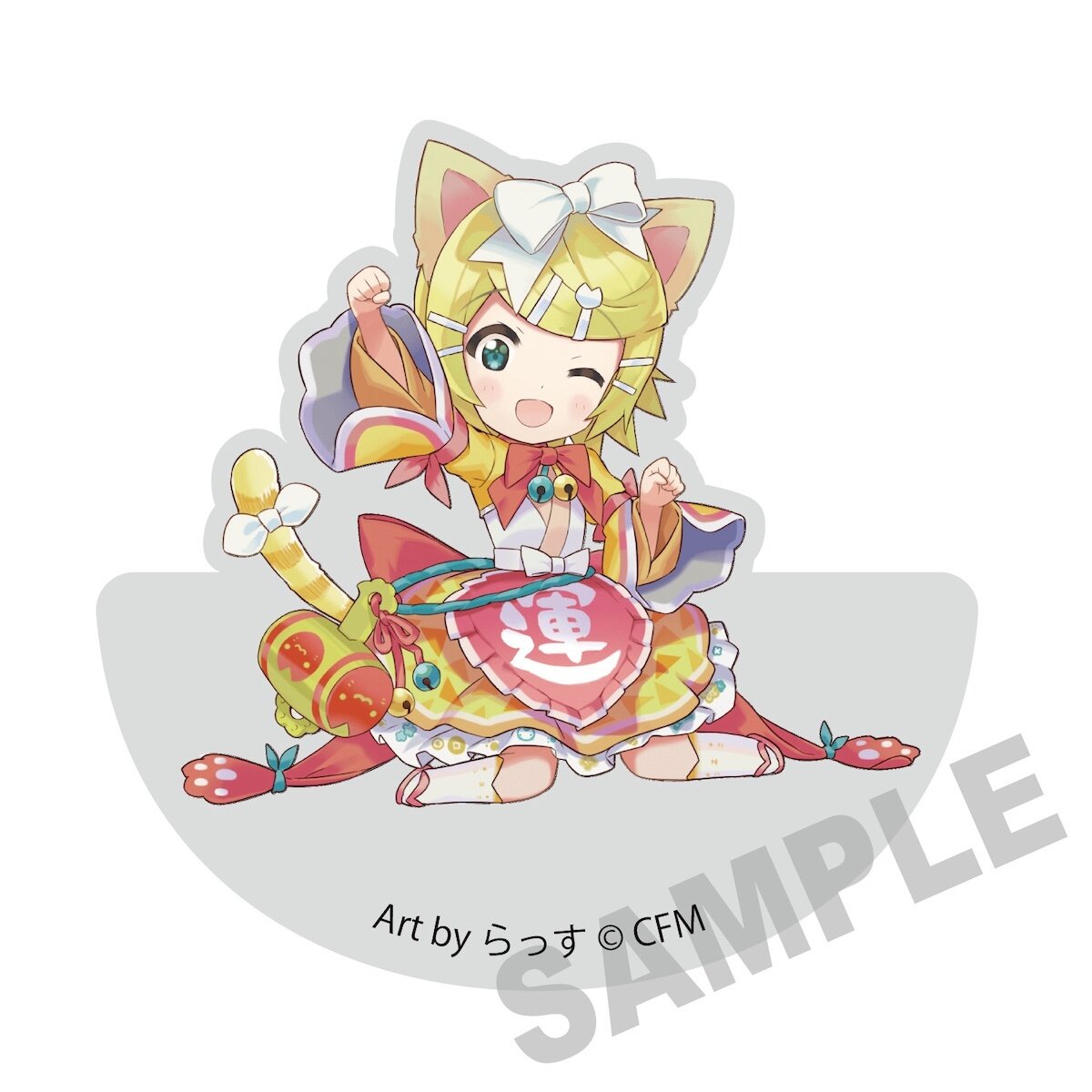 Hatsune Miku x Lucky Cat Wobbly Acrylic Block Art by Rassu - Tokyo ...