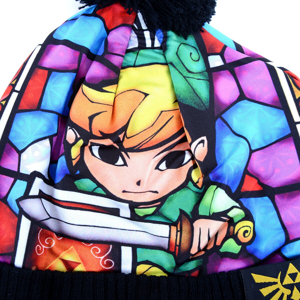 Nintendo Legend of Zelda Stain Glass Cuff Pom Beanie: Nintendo - Tokyo ...