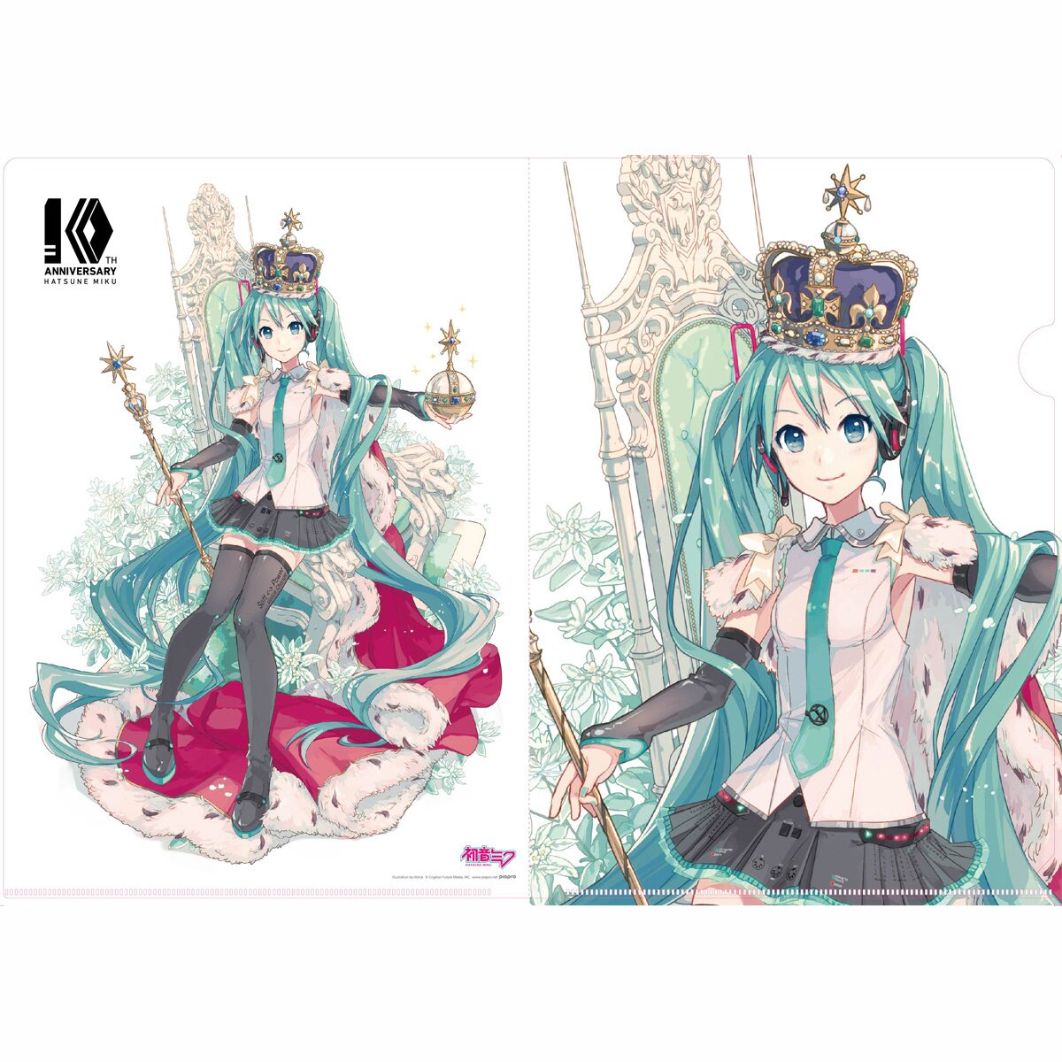 Hatsune Miku & Kagamine Rin/Len 10th Anniv. Clear File + Sticker Set ...