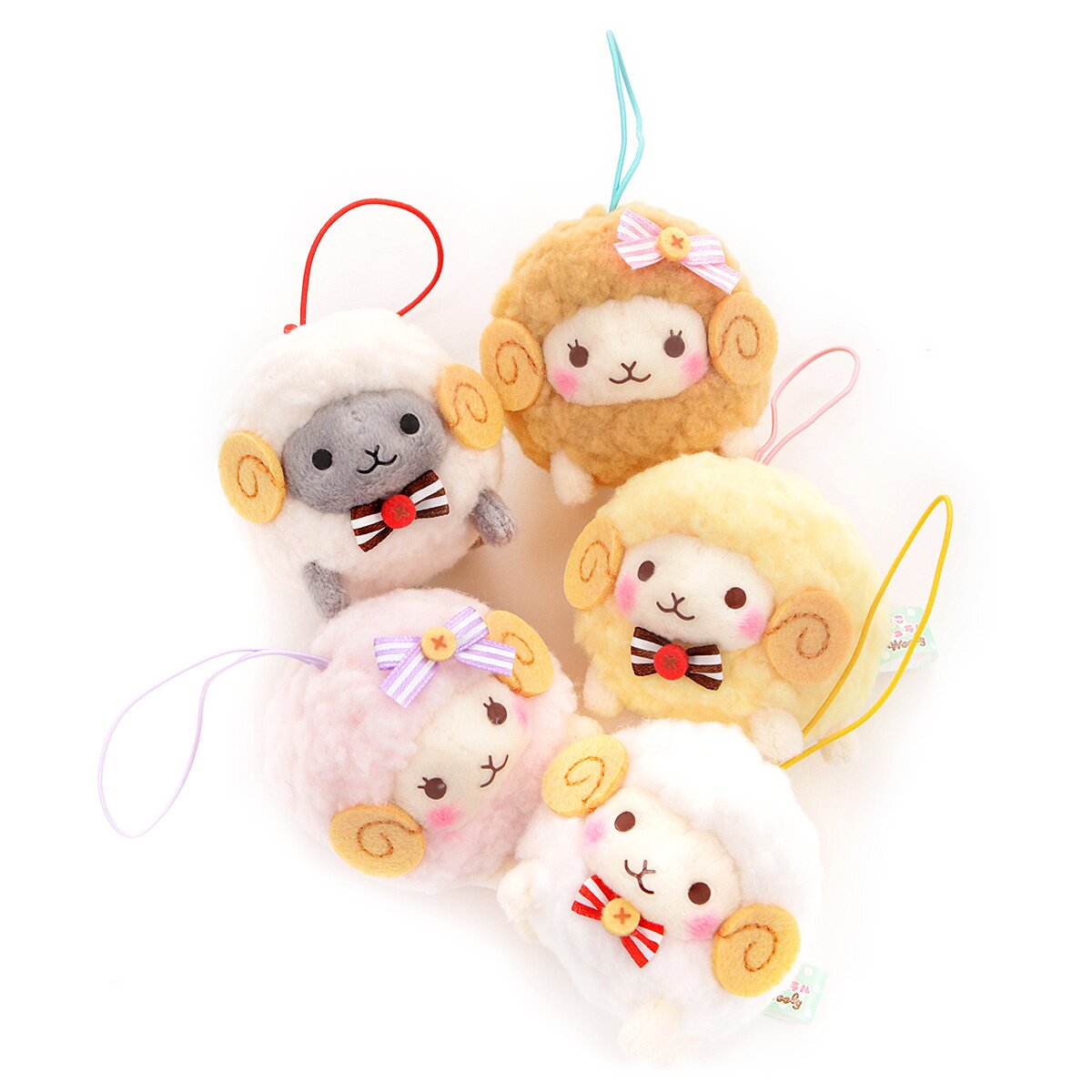 Fuwa-moko Natural Wooly Sheep Mini Strap Plush Collection - Tokyo Otaku ...