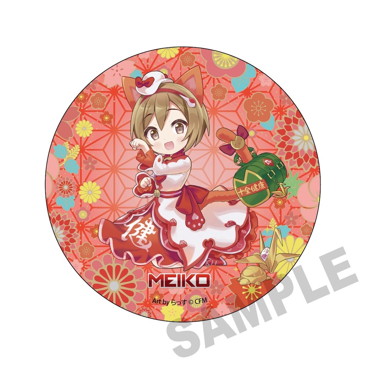 Hatsune Miku x Lucky Cat Mega Tin Badge Stand Art by Rassu - Tokyo ...