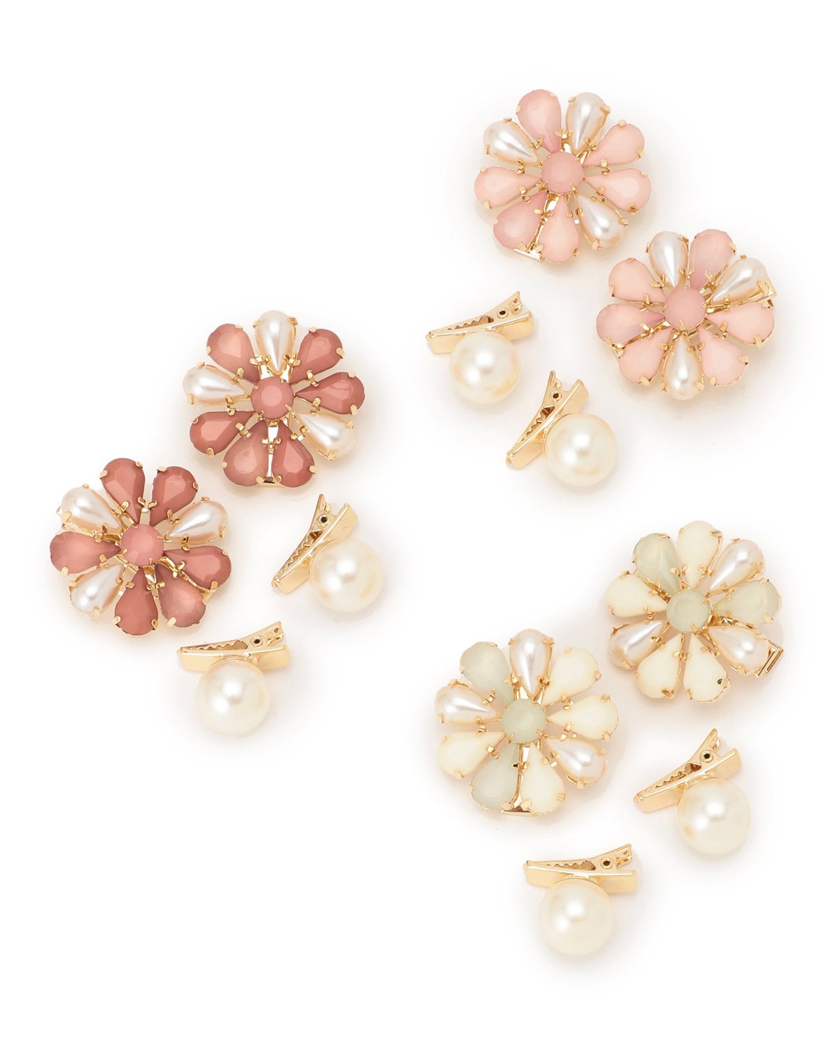 LIZ LISA Pearl & Flower Hair Clips (Set of 4): LIZ LISA - Tokyo Otaku ...