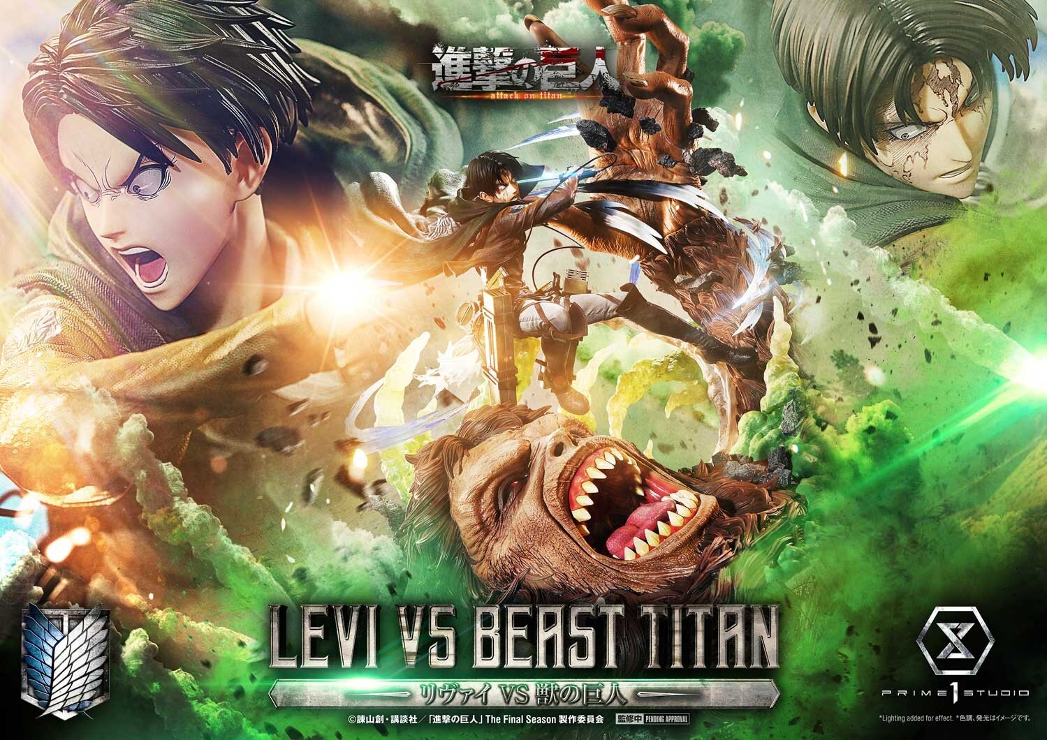 Ultimate Premium Masterline Attack on Titan Levi versus Beast Titan 1/4 ...