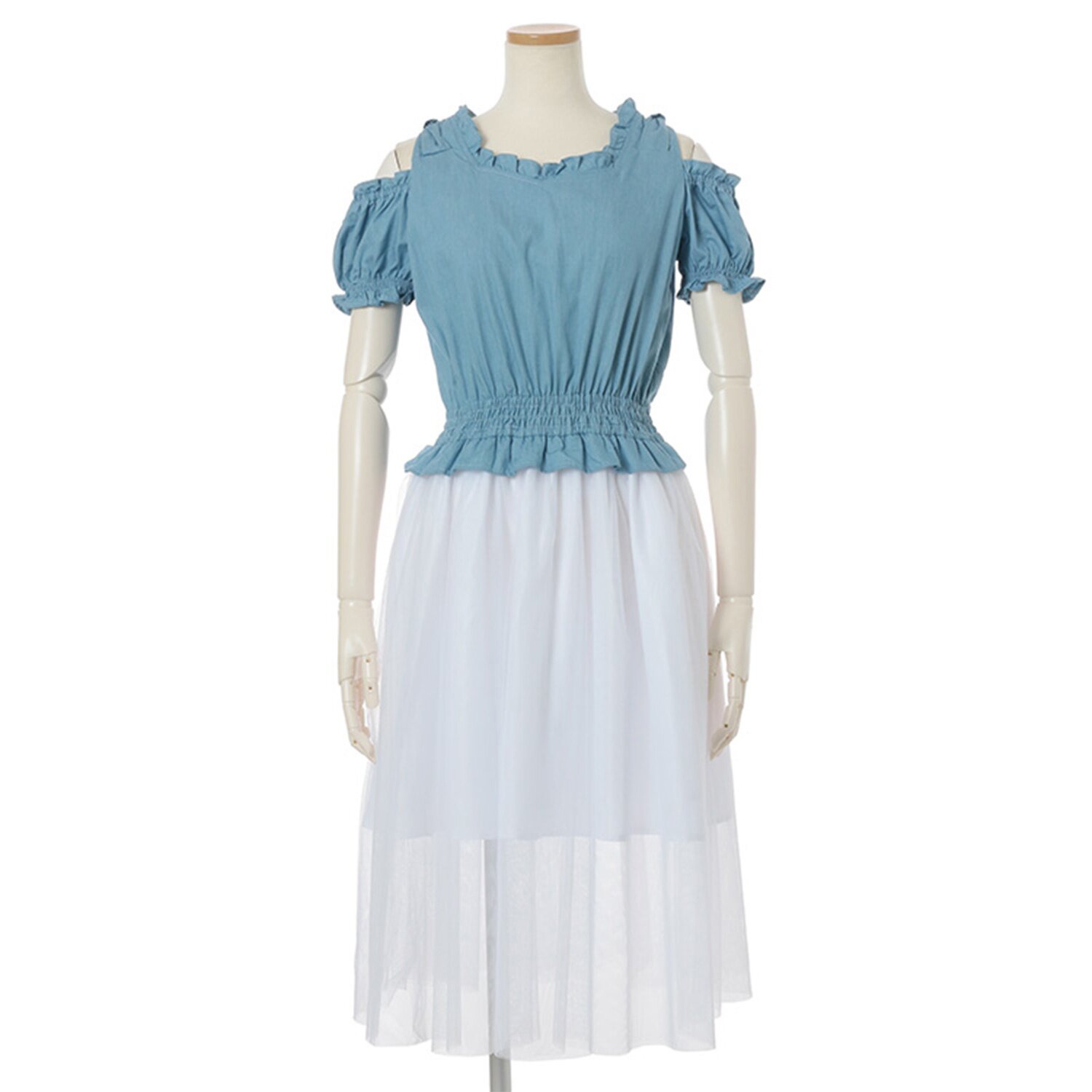 LIZ LISA Off-Shoulder Ribbon Tulle Dress - Tokyo Otaku Mode (TOM)