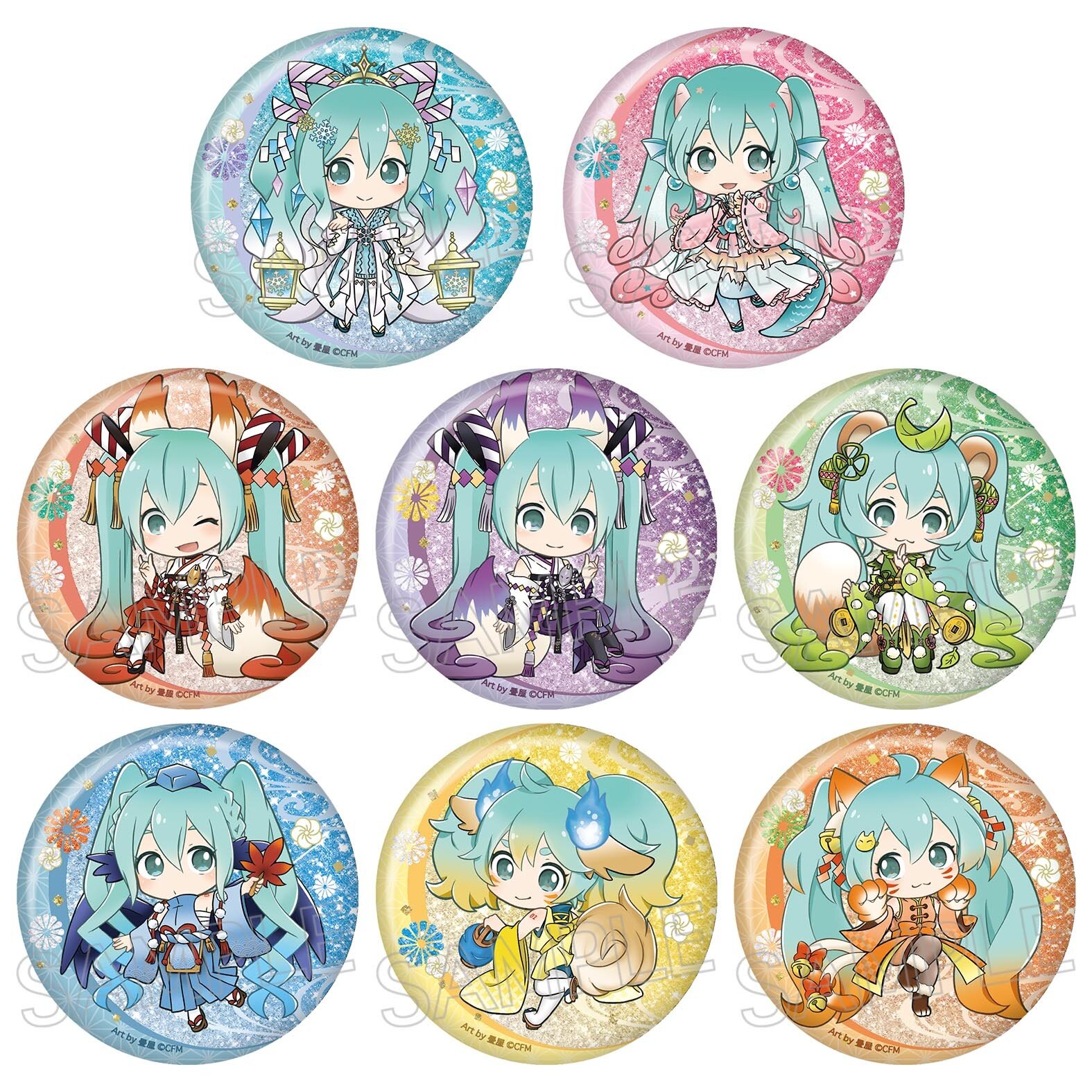 Hatsune Miku Hyakki Yakou Sparkly Tin Badge Box Set - Tokyo Otaku Mode ...