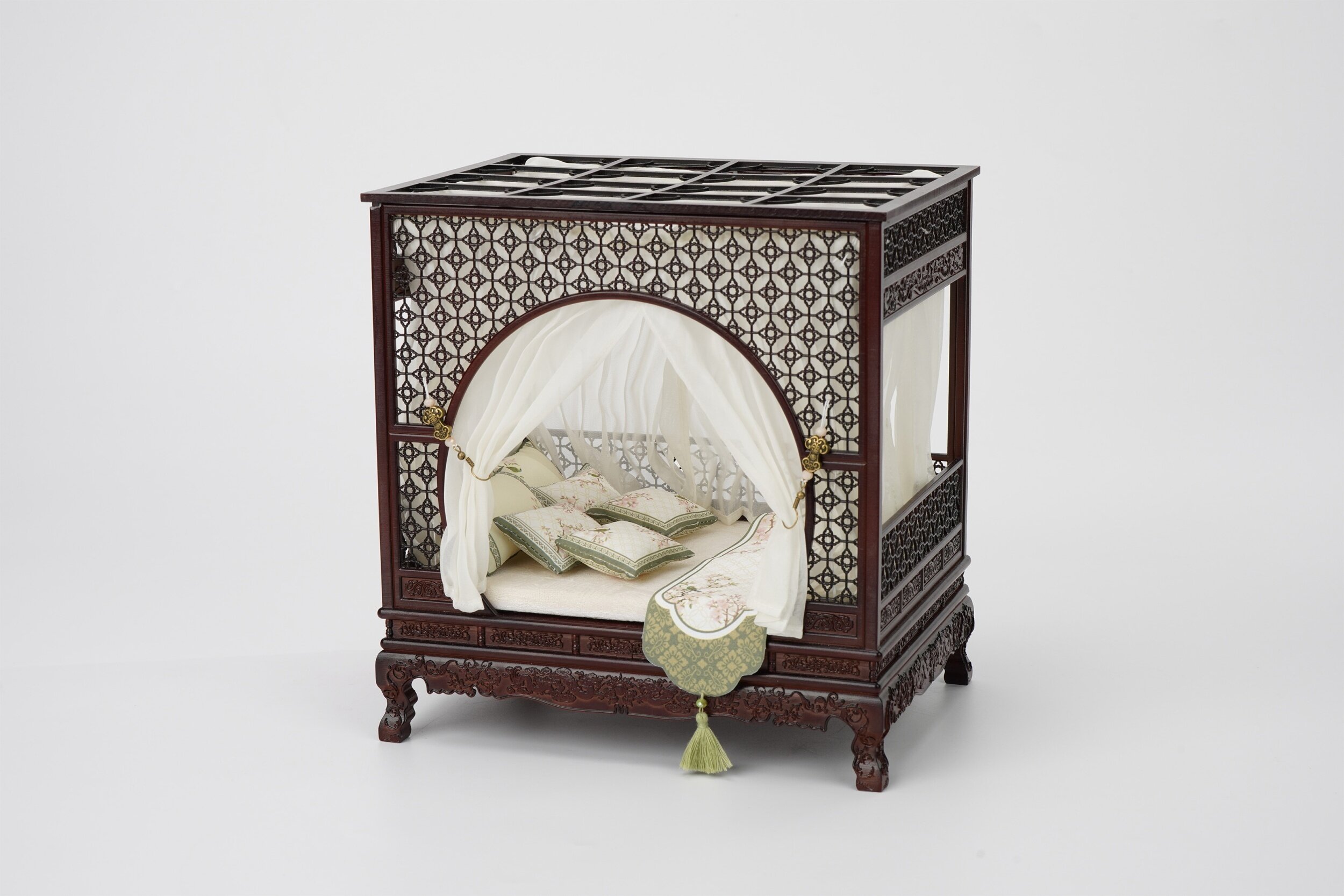 Yue Dong Chuang 1/12 Scale Wood Frame Bed Chinese Ancient Style ...