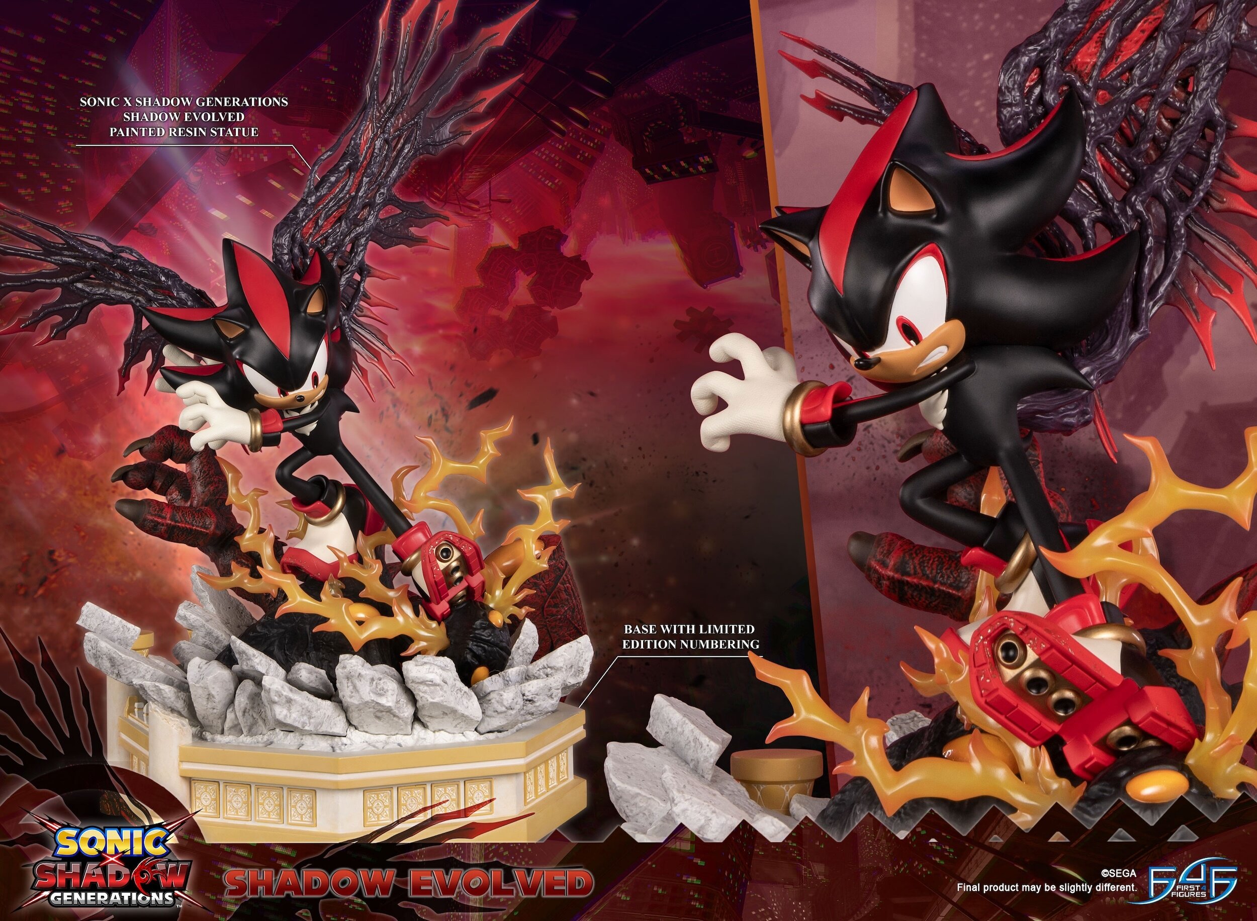 Sonic X Shadow Generations Shadow Evolved Statue: First 4 Figures ...