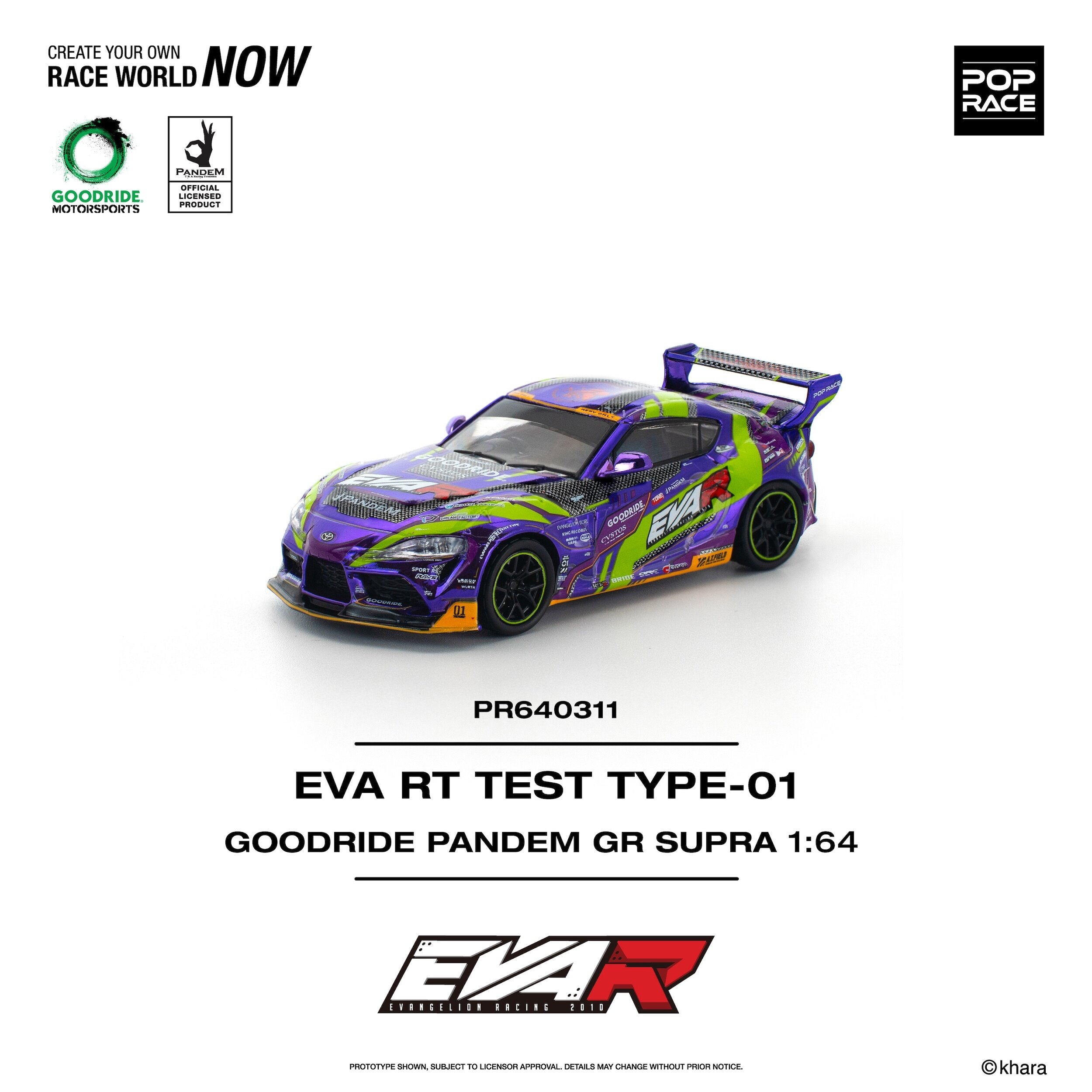 1/64 Evangelion Racing Eva RT Test Type-01 Goodride Pandem GR Supra ...