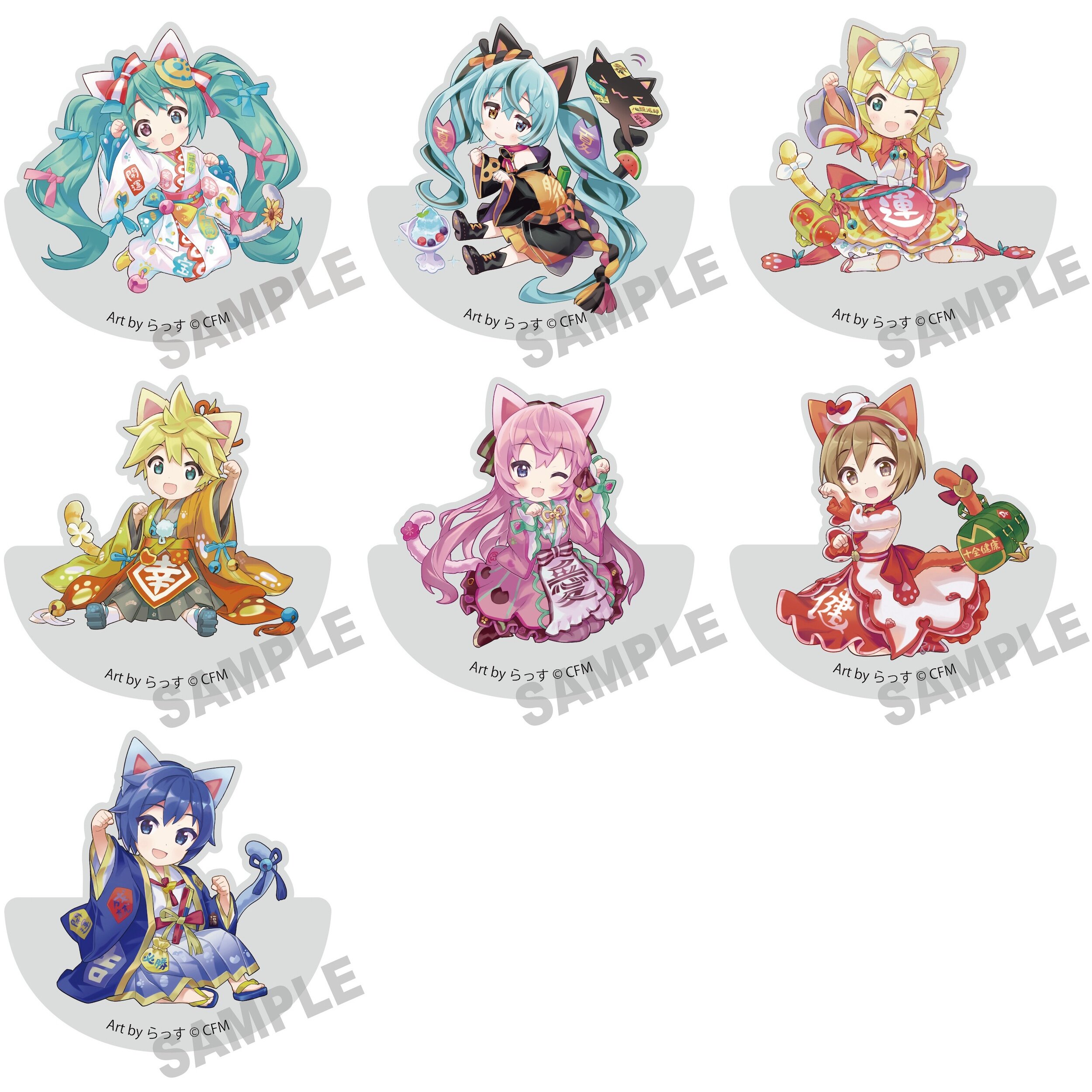 Hatsune Miku x Lucky Cat Wobbly Acrylic Block Art by Rassu - Tokyo ...