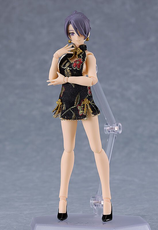 figma Female Body (Mika) w/ Mini Skirt Chinese Dress Outfit (Black ...