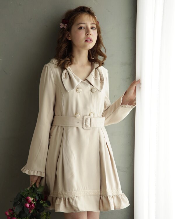 LIZ LISA Ribbon Collar Trench Coat: LIZ LISA - Tokyo Otaku Mode