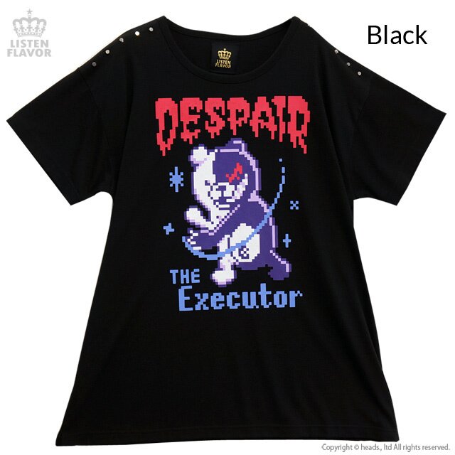 LISTEN FLAVOR Danganronpa 8-Bit Monokuma Cutsew T-Shirt LISTEN FLAVOR Danganronpa 8-Bit Monokuma Cutsew T-Shirt