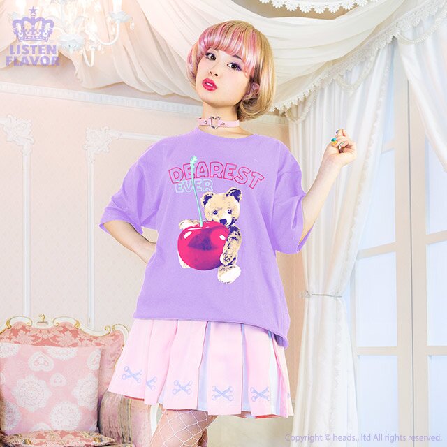 LISTEN FLAVOR Dearest Cherry Bear Big T-Shirt - Tokyo Otaku Mode (TOM)