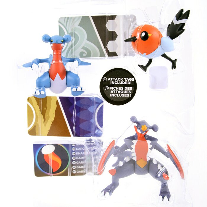 Pokémon Figure 3-Pack: Mega Garchomp, Fletchling, Gabite: Nintendo ...