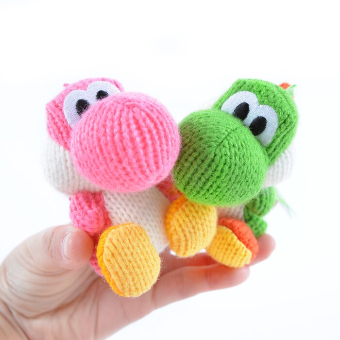 amiibo: Yoshi's Woolly World - Green Yarn Yoshi & Pink Yarn Yoshi (Set ...
