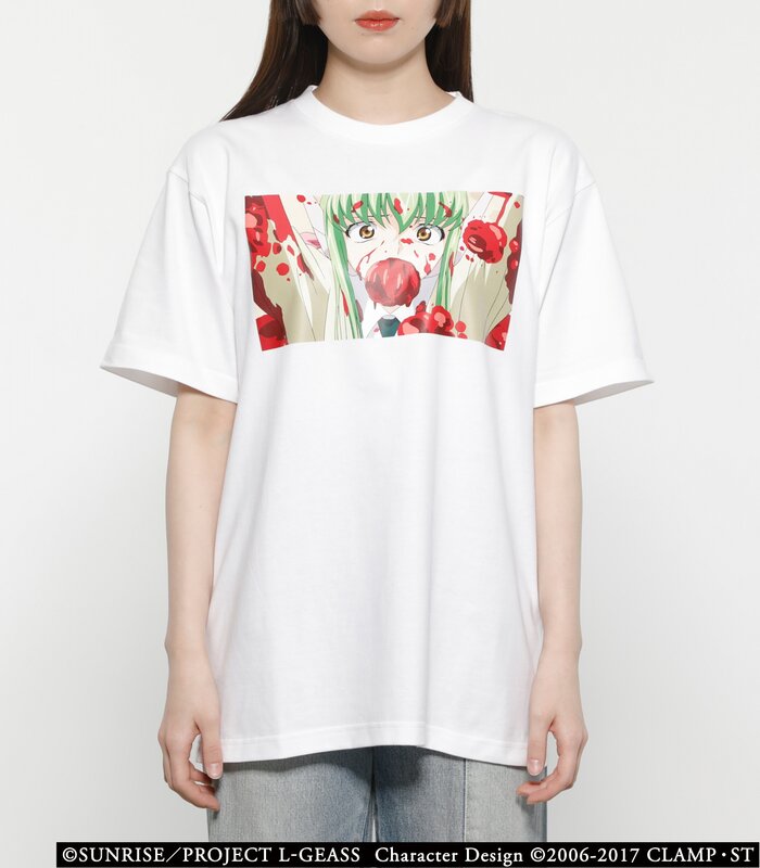 Code Geass: Lelouch of the Rebellion C.C. Tomato Mamire White T-Shirt ...
