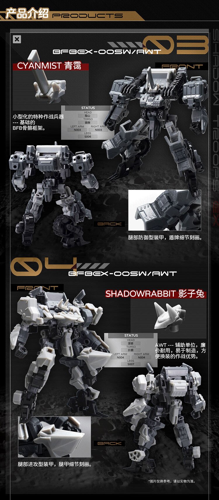 Shadow Troops EX Series EX03 Cyanmist & EX04 Shadowrabbit Plastic Model Kit - Tokyo Otaku Mode (TOM)