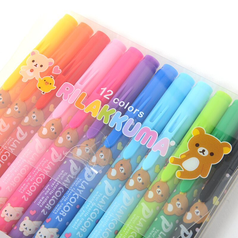 Rilakkuma Play Color 2 Double-Ended Color Pen Set (12 Colors) - Tokyo ...