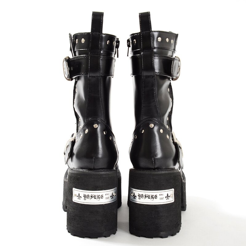 YOSUKE USA Mid-Calf Chunky Boots - Tokyo Otaku Mode (TOM)