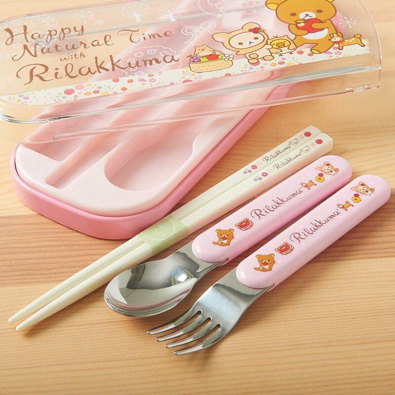 Rilakkuma Trio Utensil Set (Happy Natural Time): San-X - Tokyo Otaku ...