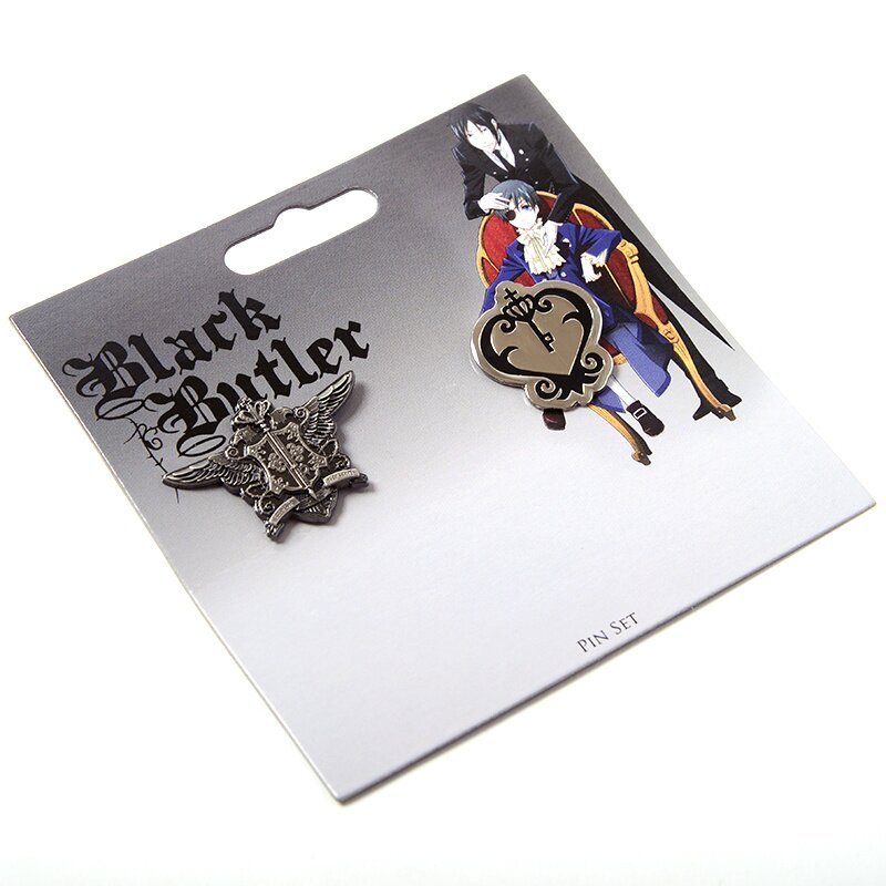 Black Butler Phantomhive & Sebastian’s Watch Emblem Pin Set - Tokyo ...