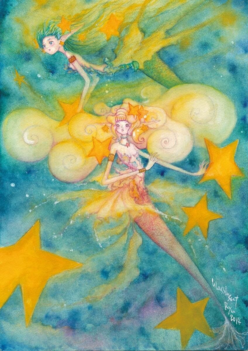Sakura Exhibition: Ryu Takeuchi "Mermaid Carrying the Star" Poster ...