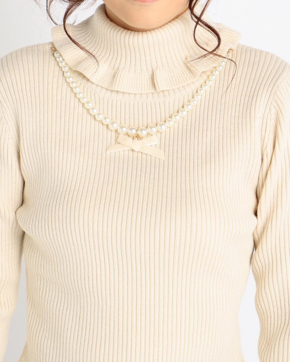 LIZ LISA Ruffle & Pearl Turtleneck - Tokyo Otaku Mode (TOM)