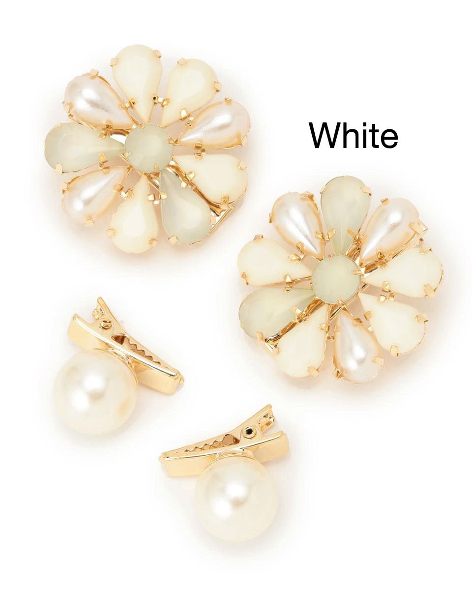 LIZ LISA Pearl & Flower Hair Clips (Set of 4): LIZ LISA - Tokyo Otaku ...