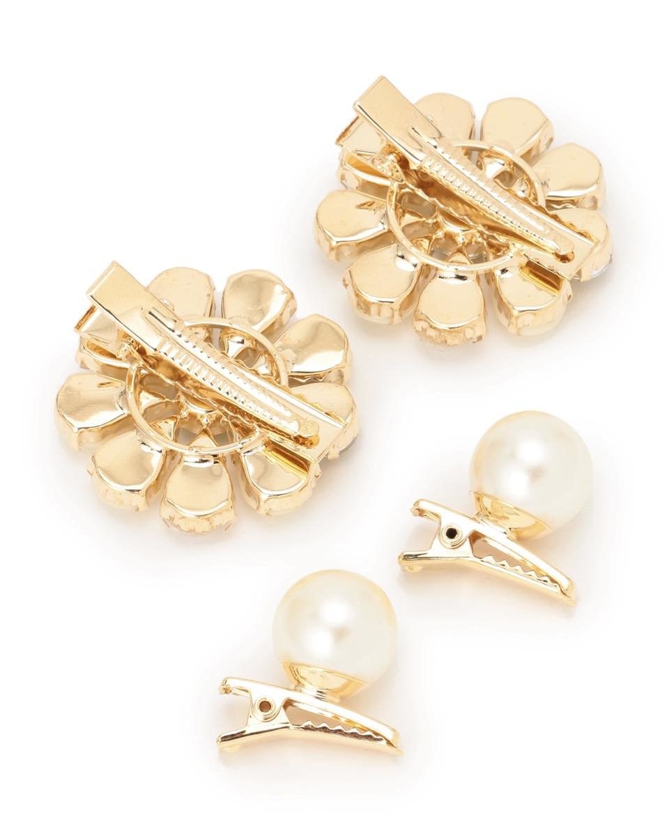 LIZ LISA Pearl & Flower Hair Clips (Set of 4): LIZ LISA - Tokyo Otaku ...