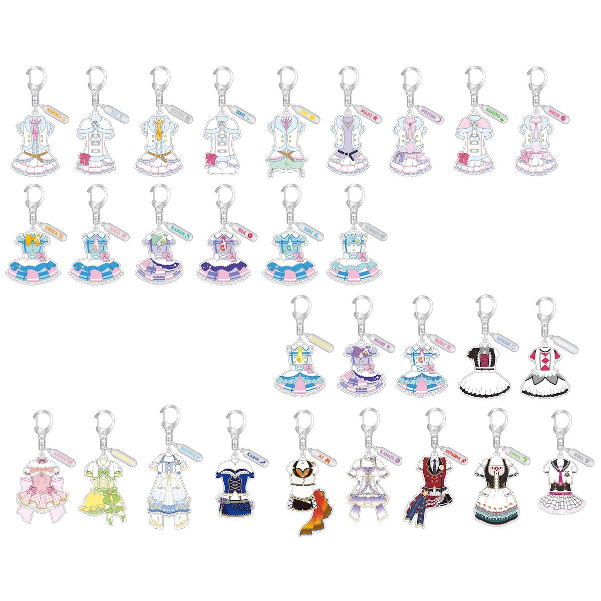 Love Live! 9th Anniversary Fest Costume Charm Collection: Bandai Namco ...