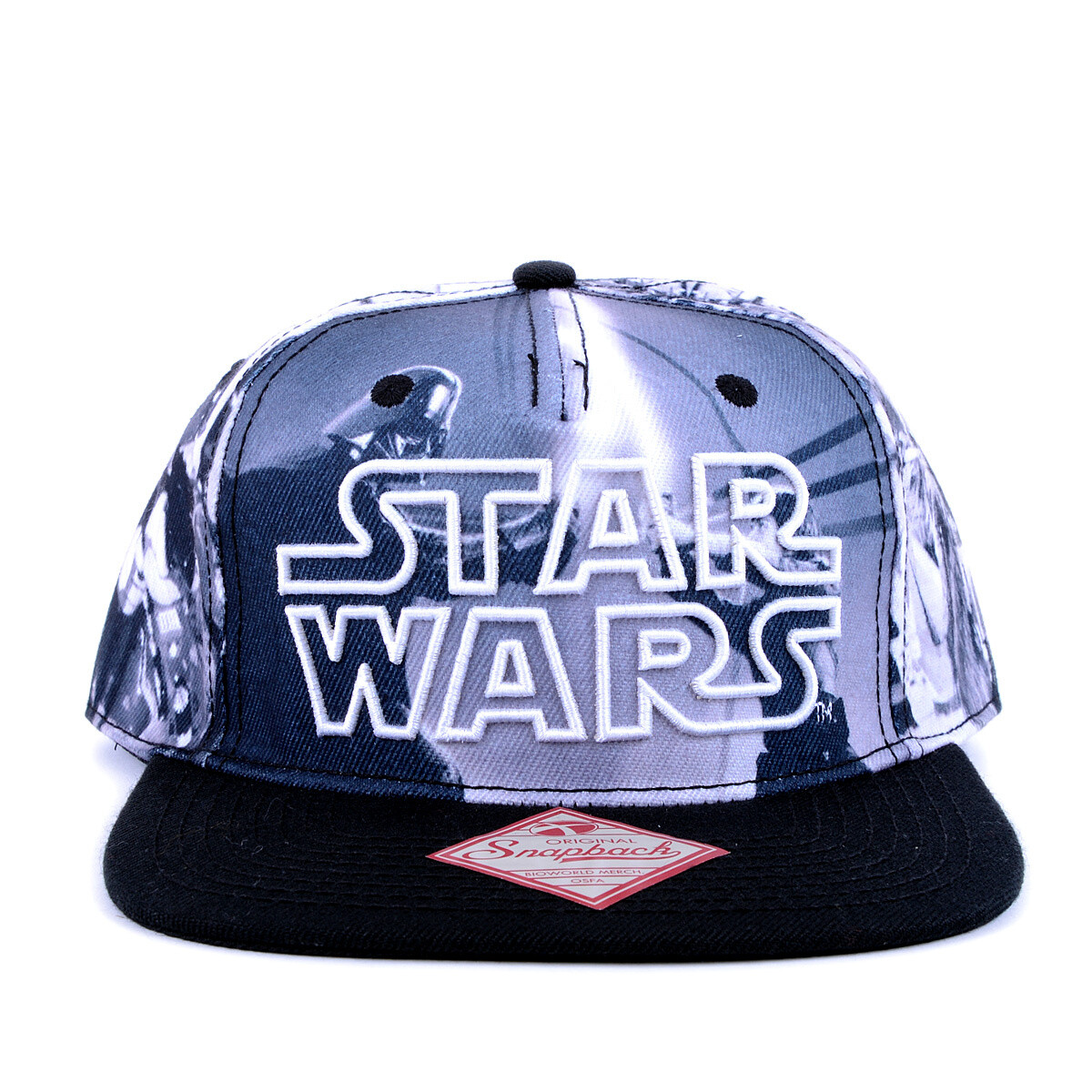 Star Wars Black/White Sublimated Character Snapback: Bioworld - Tokyo ...