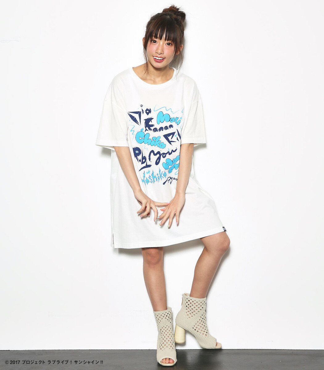 Love Live! Aqours Members White T-Shirt Dress: Baroque Japan - Tokyo ...