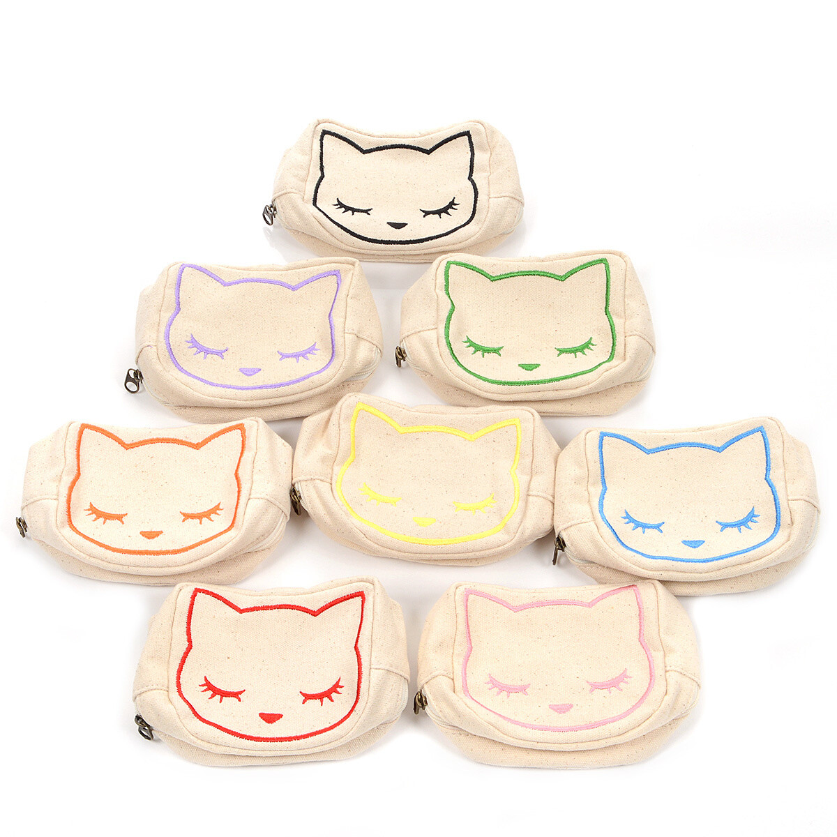 Osumashi Pooh-chan Canvas Embroidered Pouches - Tokyo Otaku Mode (TOM)