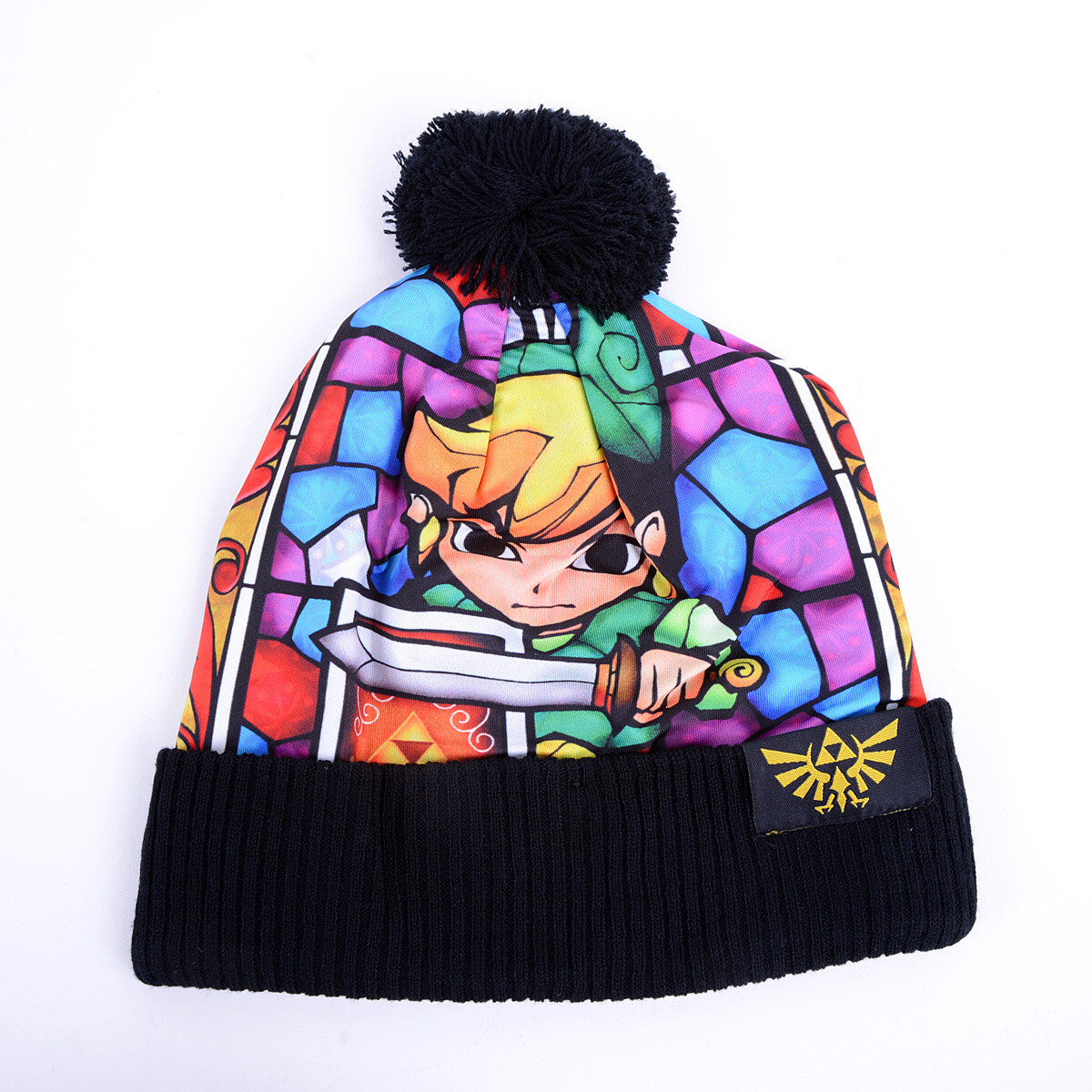 Nintendo Legend of Zelda Stain Glass Cuff Pom Beanie: Nintendo - Tokyo ...