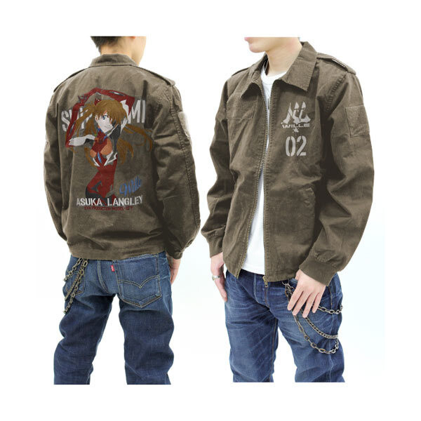 Evangelion Asuka Embroidered Olive Tour Jacket - Tokyo Otaku Mode (TOM)