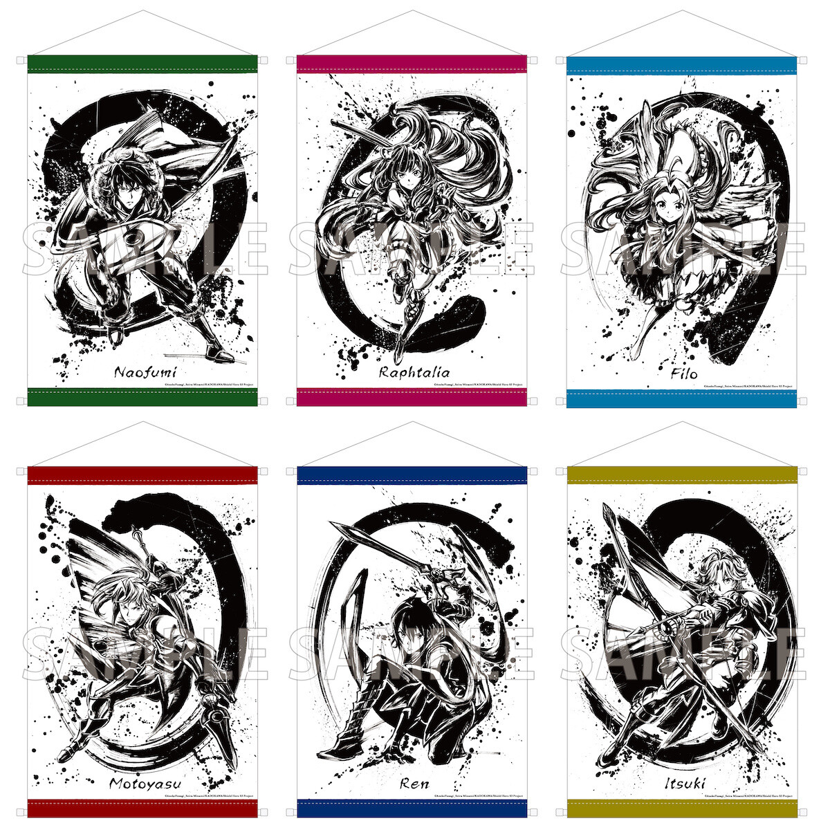 The Rising of the Shield Hero Season 3 Black Ink Painting Art Tapestry ...