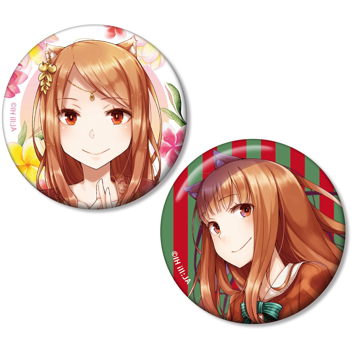 Spice and Wolf Jyuu Ayakura Illustration Holo Pin Badge - Tokyo Otaku ...