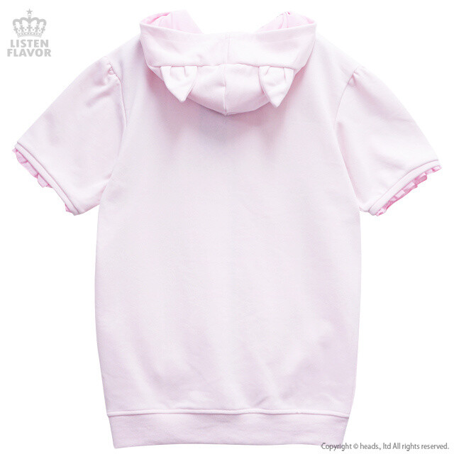 LISTEN FLAVOR Love Heart Half-Sleeve Cat Ear Zip-Up Hoodie - Tokyo ...