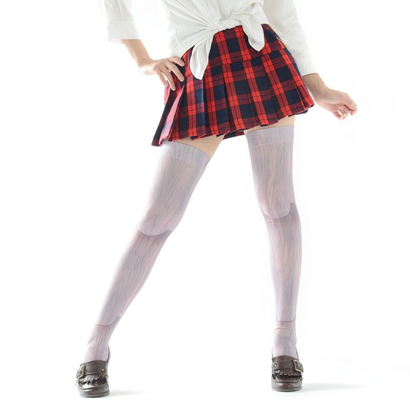 Zettairyoiki Wood Grain Thigh-High Tights - Tokyo Otaku Mode (TOM)