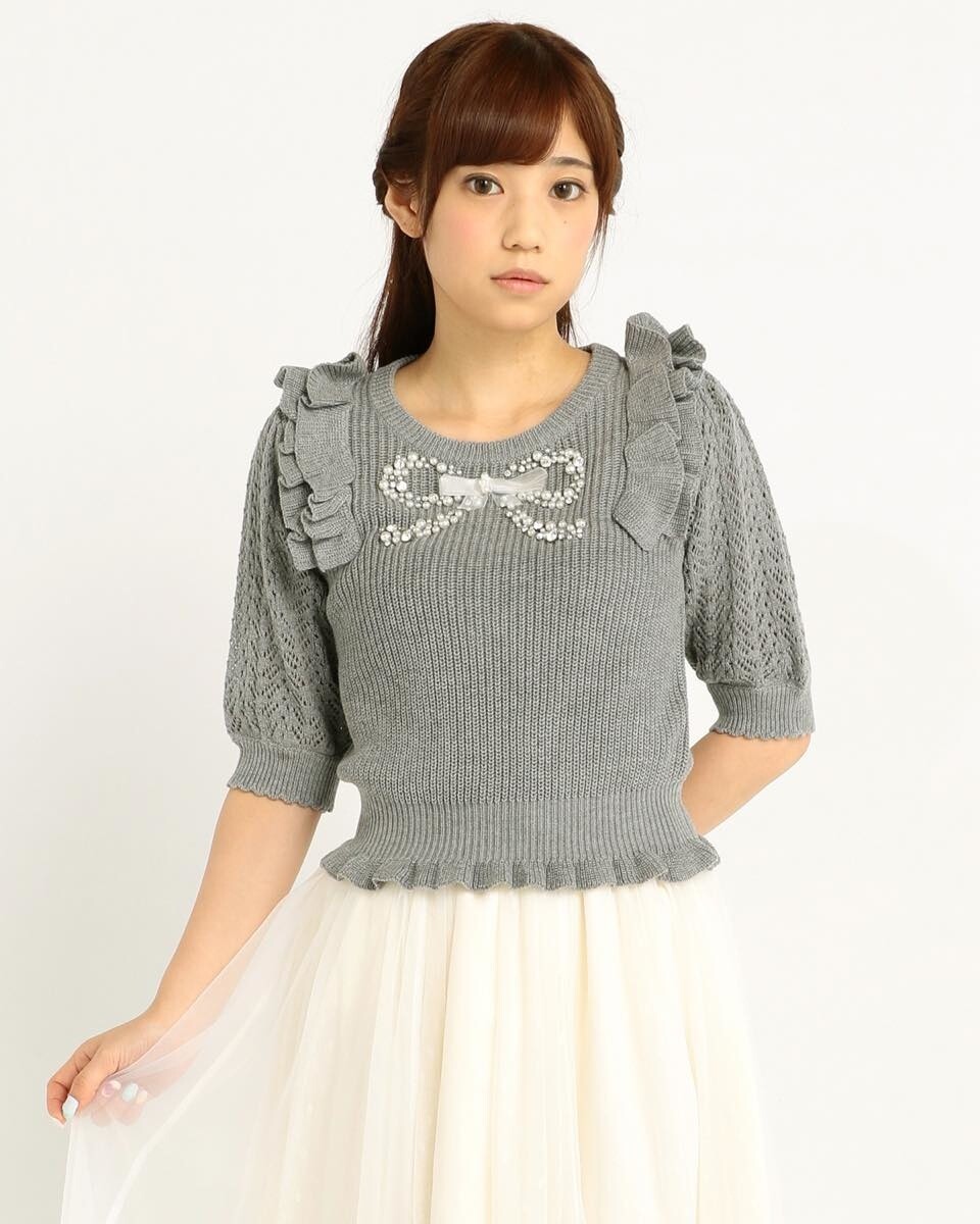 LIZ LISA Jeweled Ribbon Top: LIZ LISA - Tokyo Otaku Mode (TOM)