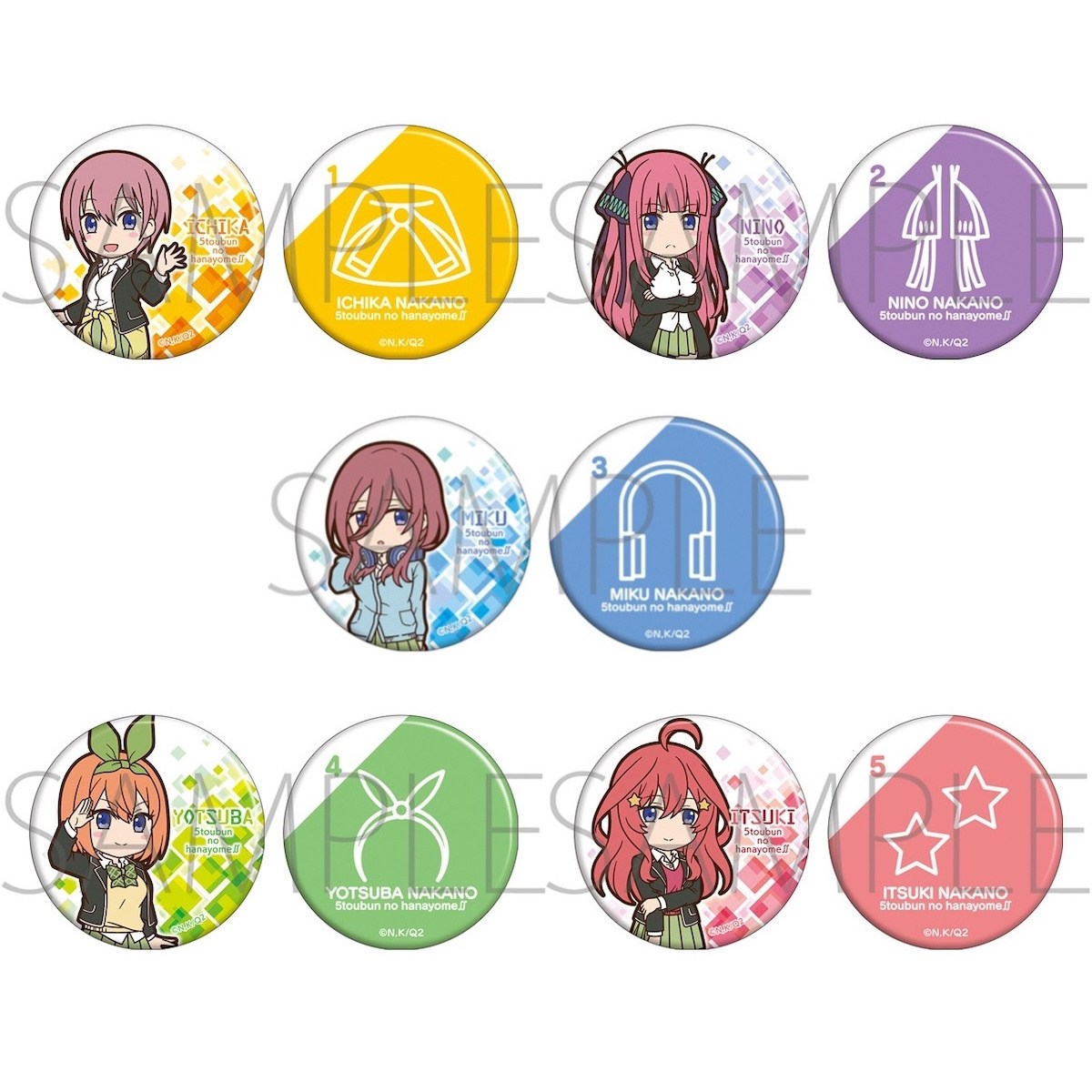 The Quintessential Quintuplets ∬ Pin Badge Set - Tokyo Otaku Mode (TOM)