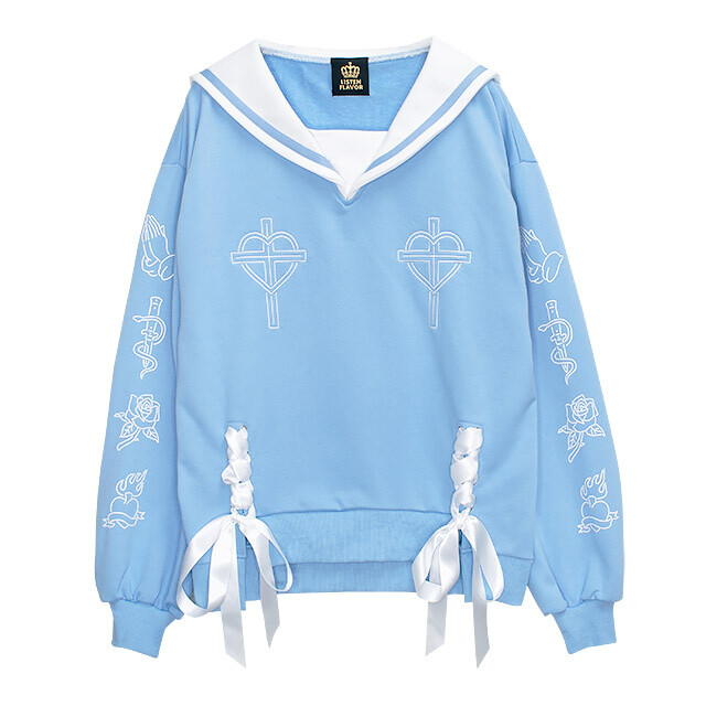 LISTEN FLAVOR Prayer Lace-Up Sailor Top - Tokyo Otaku Mode (TOM)
