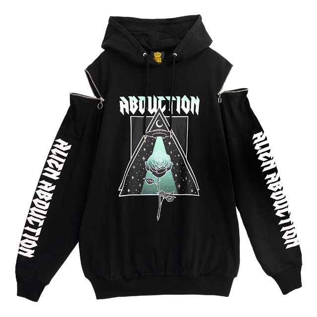 LISTEN FLAVOR Alien Abduction Zippered Shoulder Hoodie - Tokyo Otaku ...